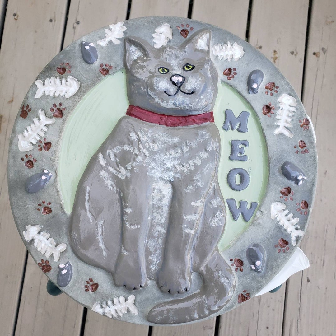 Cat Stepping Stone Statue Solid Concrete! Beautiful and Fanciful ...
