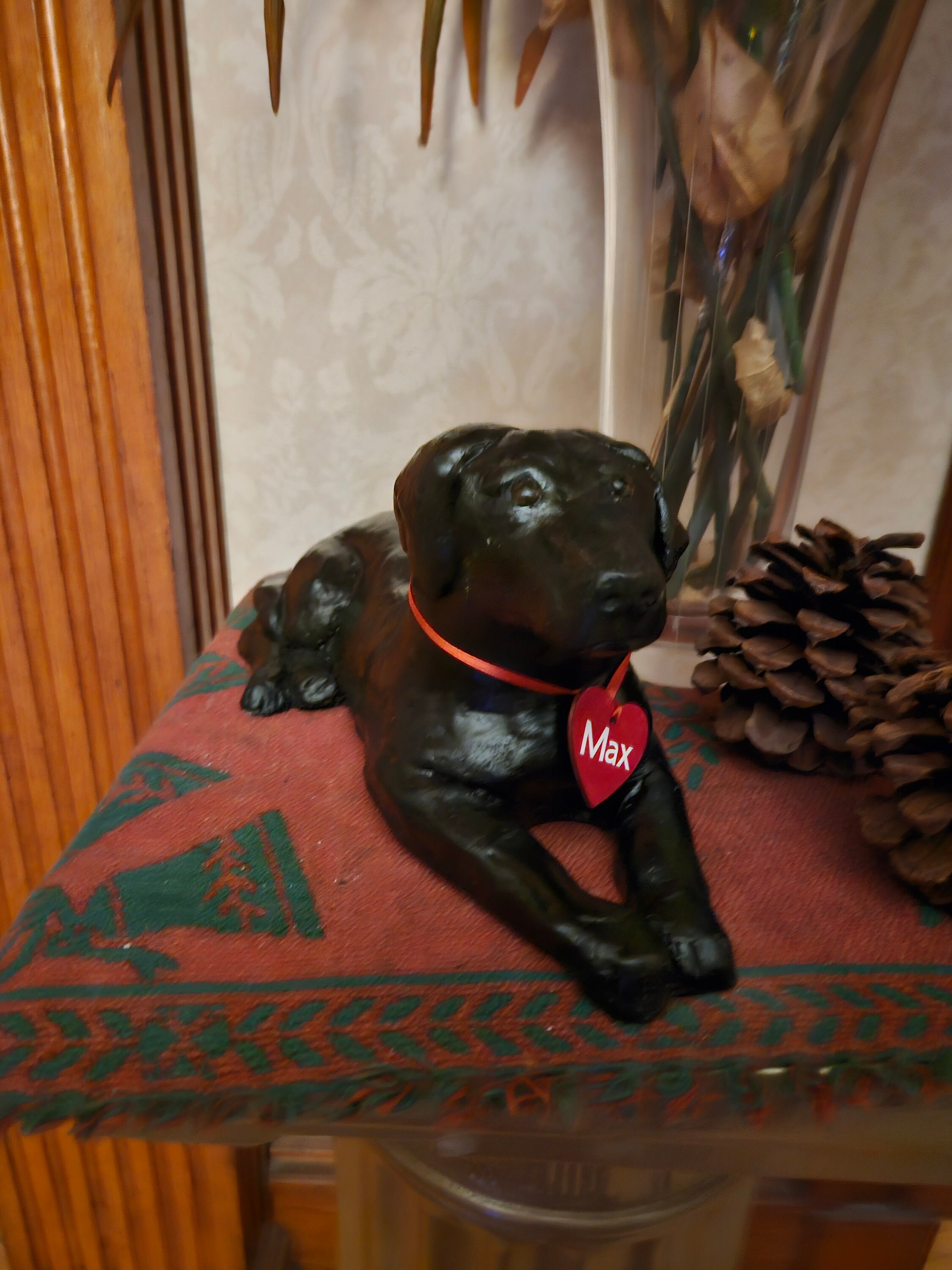Black Labrador Retriever Dog Concrete Statue Pet Memorial With ...
