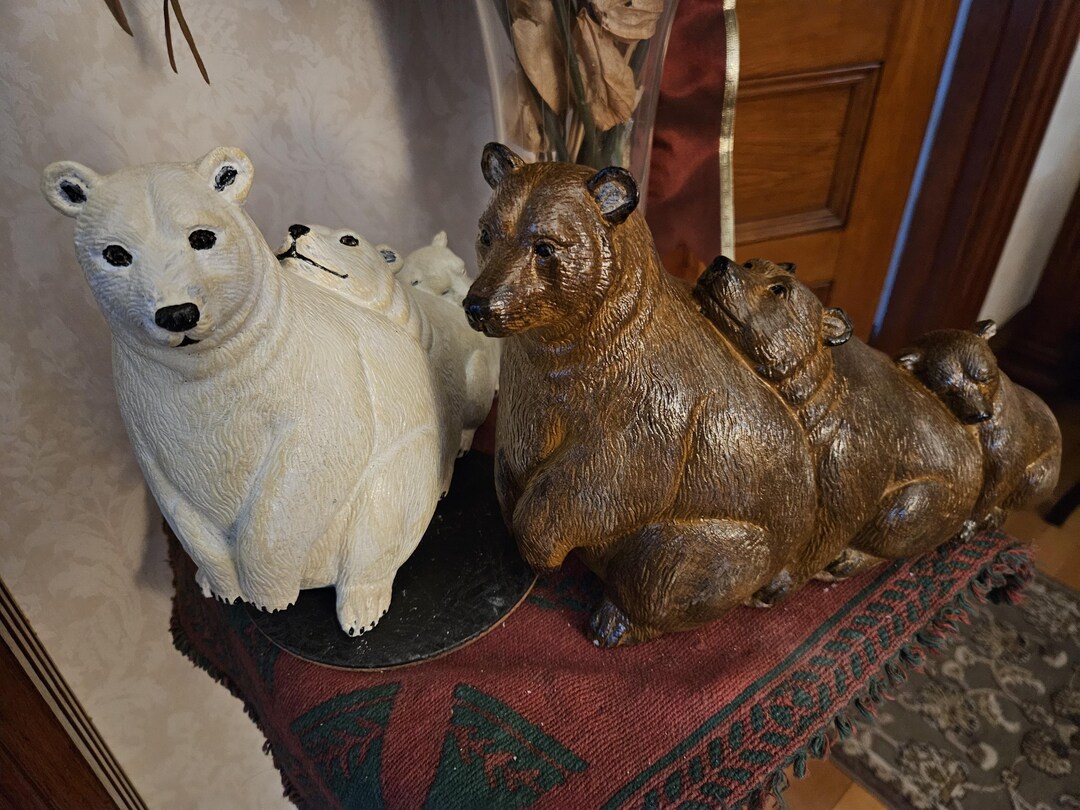 Bear Statue, Polar Bears or Brown Bearsgorgeous Concrete Three Bears ...