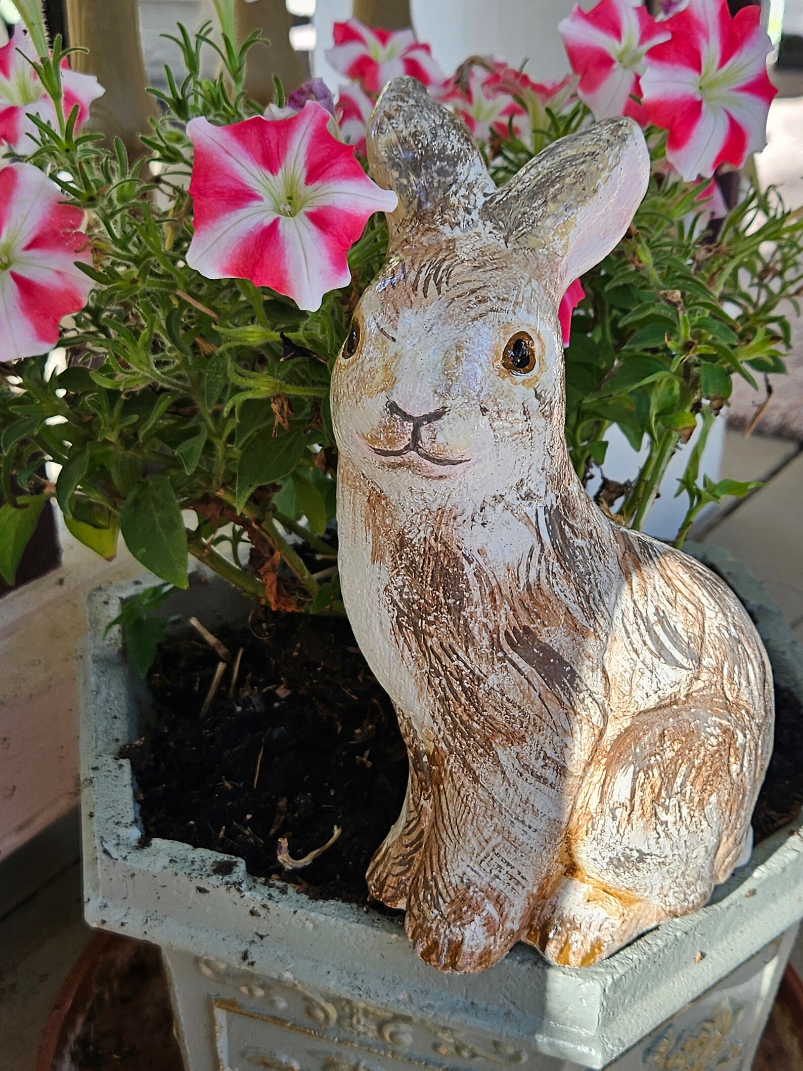 Realistic Concrete Outdoor Bunny Rabbit Hare Statue Figurine Hand Cast ...