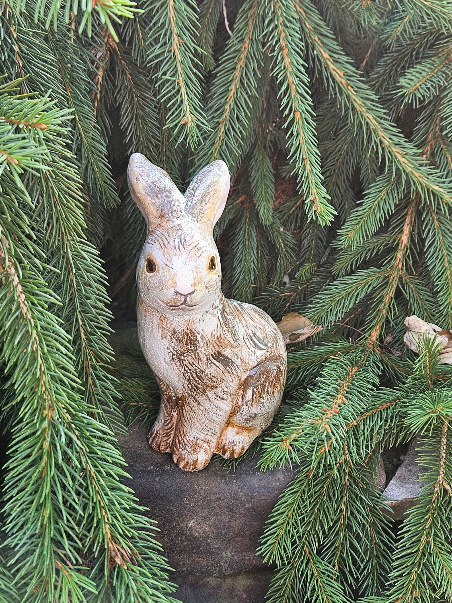 Realistic Concrete Outdoor Bunny Rabbit Hare Statue Figurine Hand Cast ...