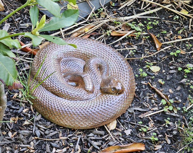 Rattle Snake Yard SNAKE Concrete Statue Realistic, Outdoor Snake Statue ...