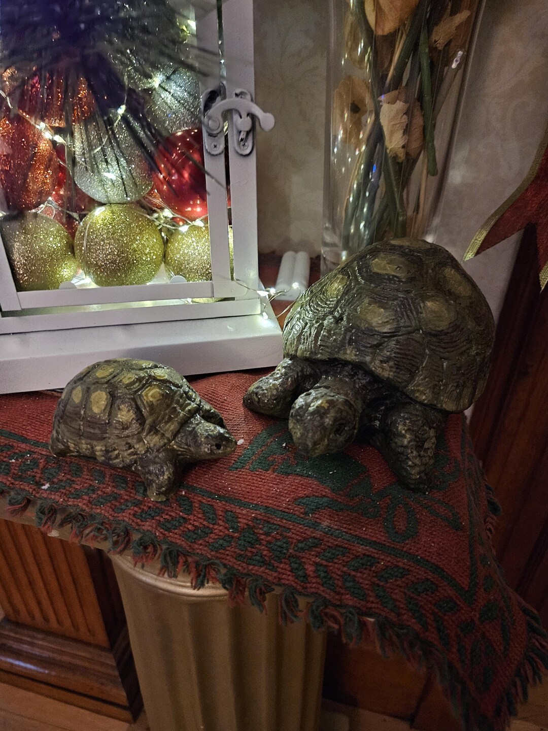 Choose Color Two Realistic Turtles Tortoise Garden Sculpture Statue ...