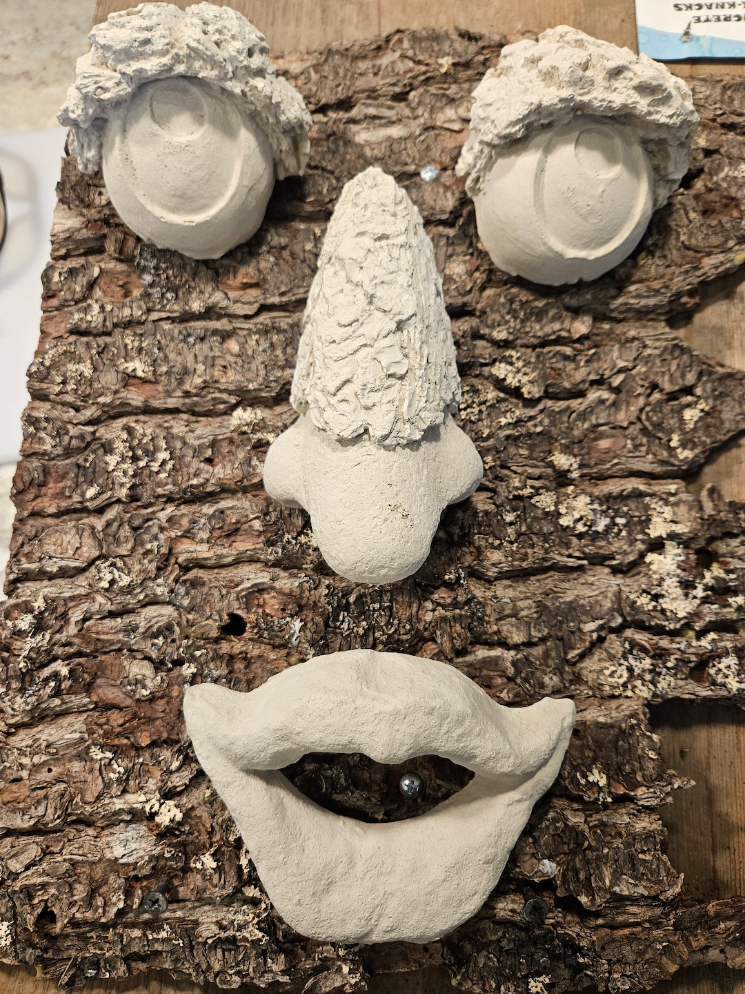 TREE FACE Concrete Outdoor! 4 Piece Unpainted or Painted - You Choose ...