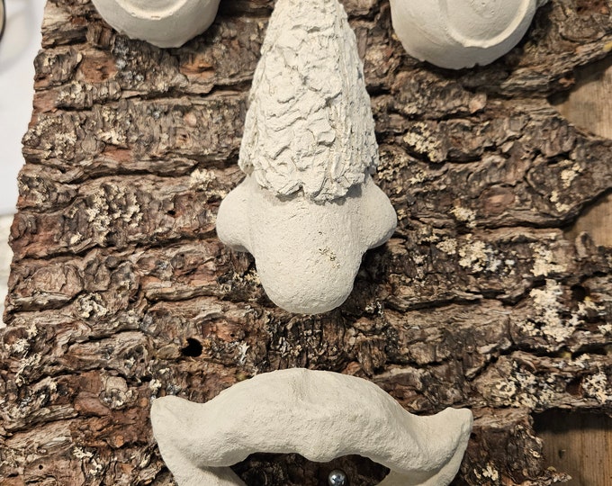 Large OUTDOOR Concrete TREEFACE! Hand Crafted Cement Tree Face Natural ...
