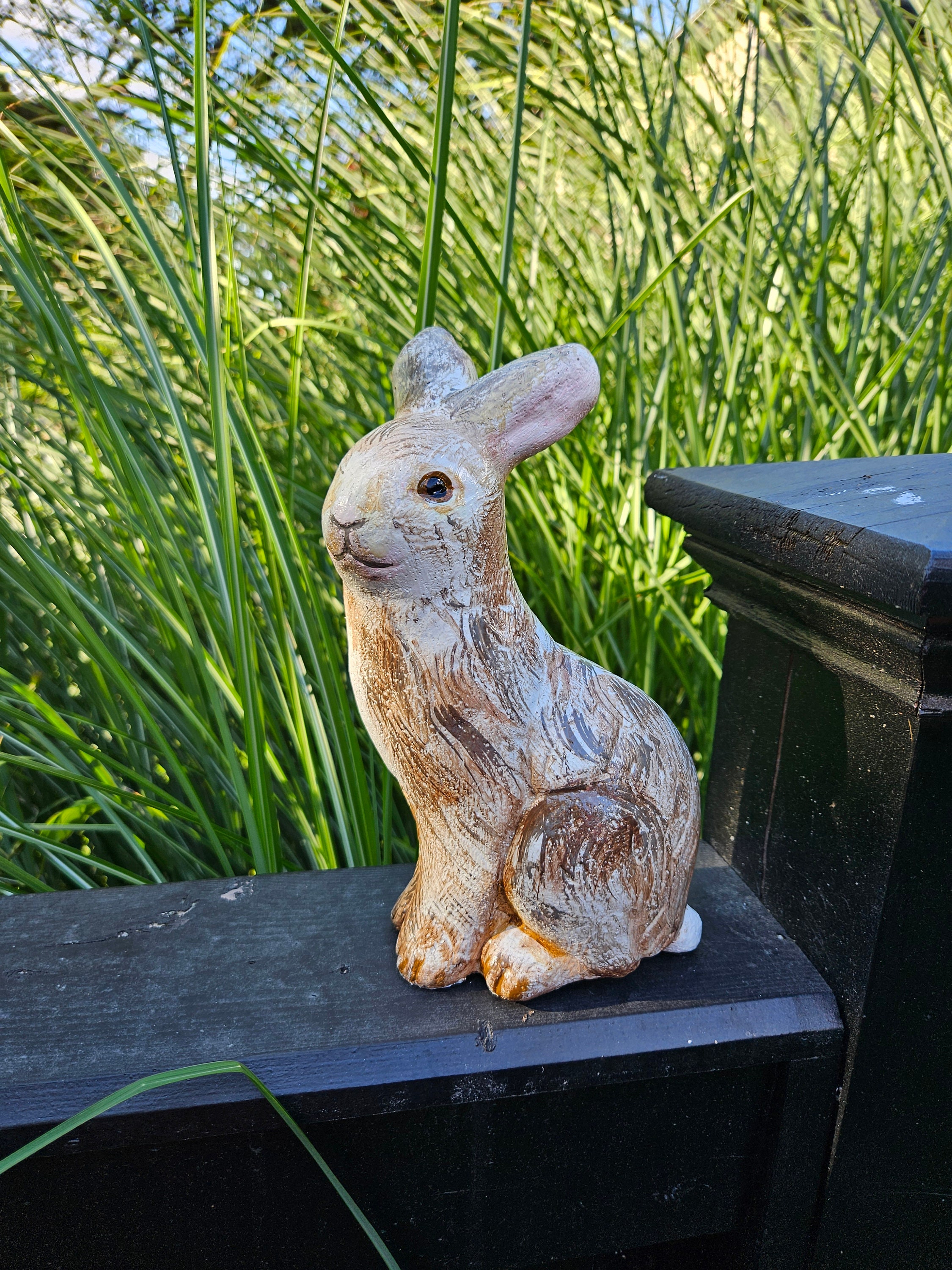 Realistic Concrete Outdoor Bunny Rabbit Hare Statue Figurine Hand Cast ...