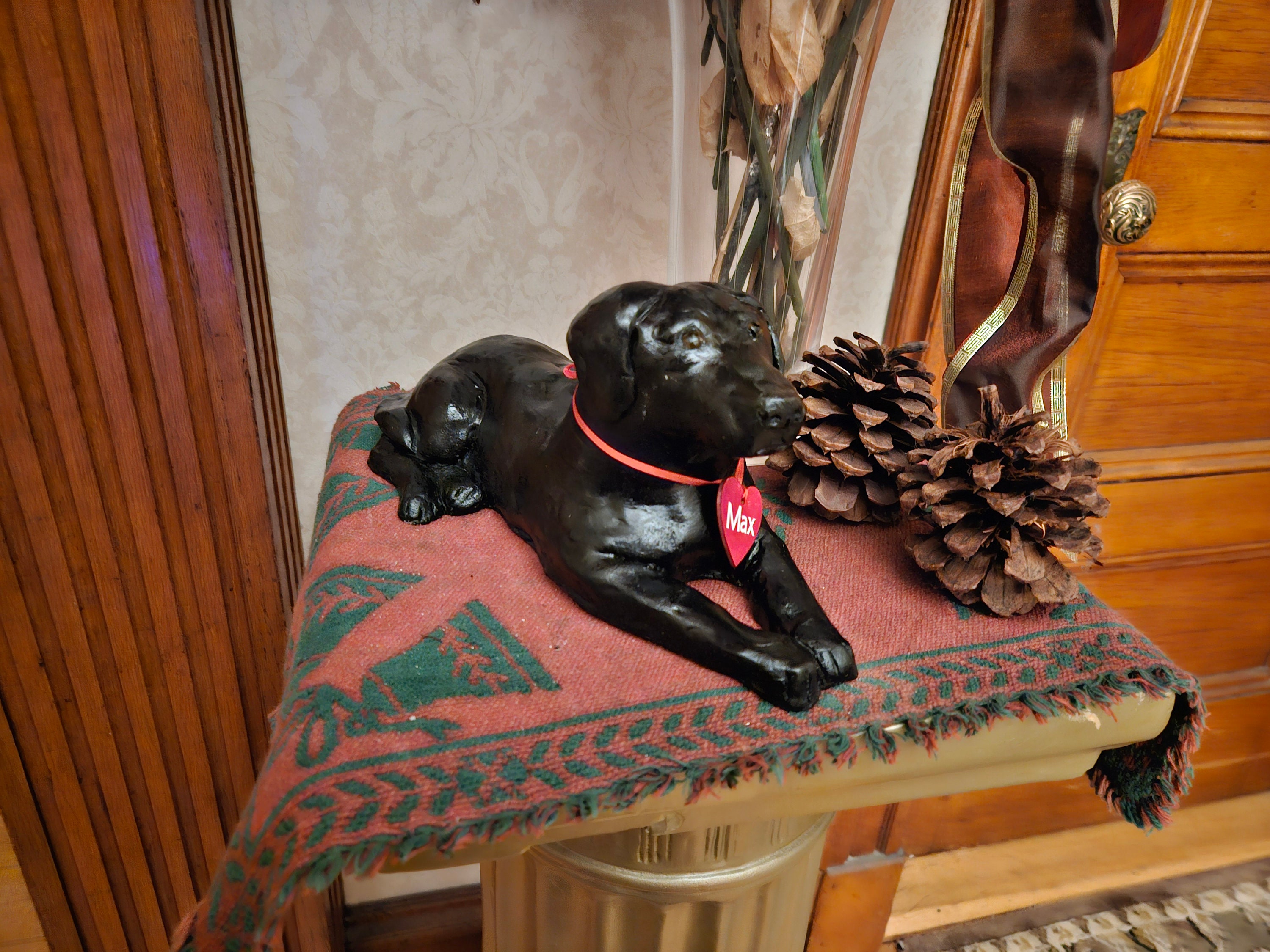 Black Labrador Retriever Dog Concrete Statue Pet Memorial With ...