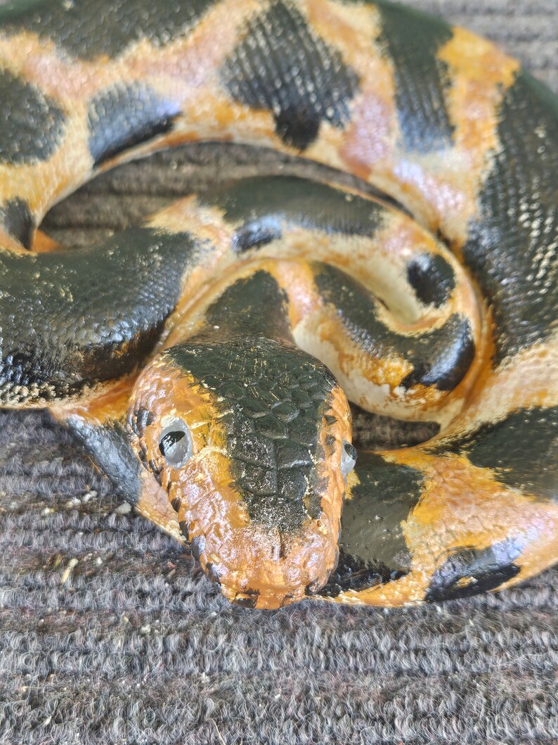 SNAKE Concrete Statue Realistic Hand Crafted, Home Garden Decor, Cement ...