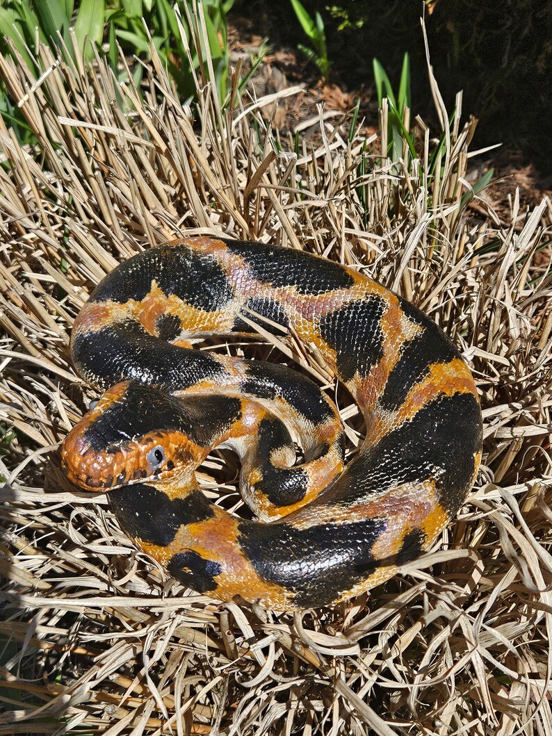 SNAKE Concrete Statue Realistic Hand Crafted, Home Garden Decor, Cement ...