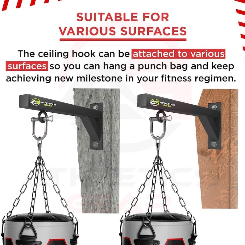 12 Inches Wall Bracket Steel Mount Weight Hanging Stand Hanger Boxing ...