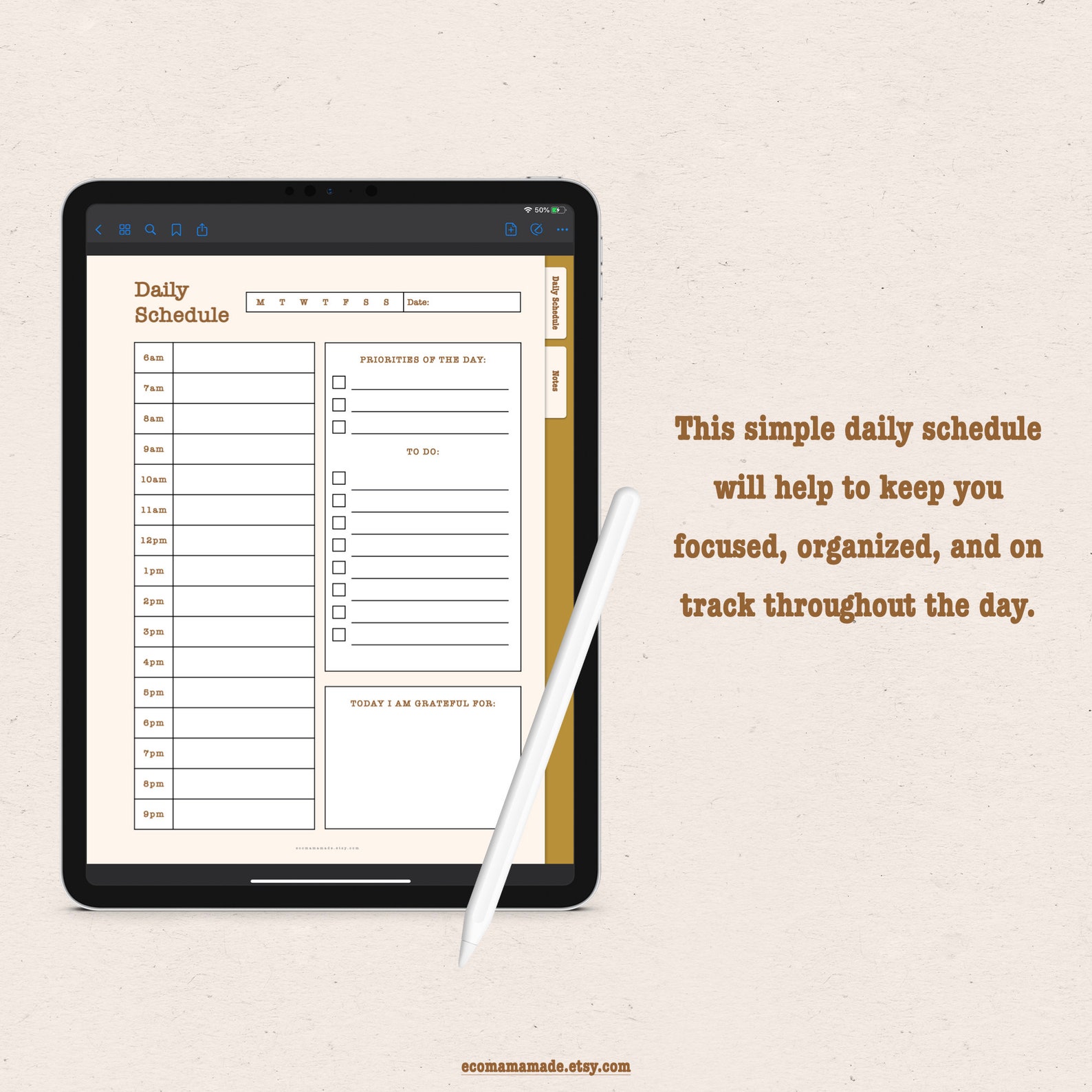 Daily Digital Planner & Notebook/simple Daily Planner/daily Planner ...
