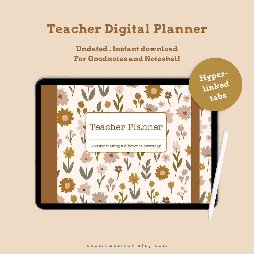 Boho Undated Digital Teacher Planner: Goodnotes, Paperless (digital ...