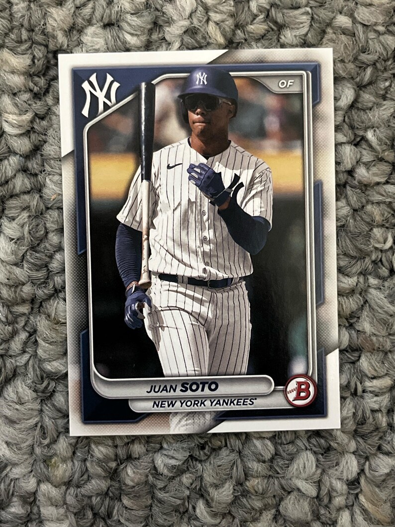 Juan Soto 2024 New York Yankees Baseball Card MLB NYY Topps Bowman - Etsy