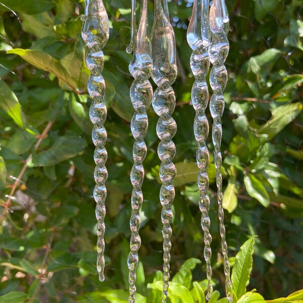 Glass Icicles - Etsy