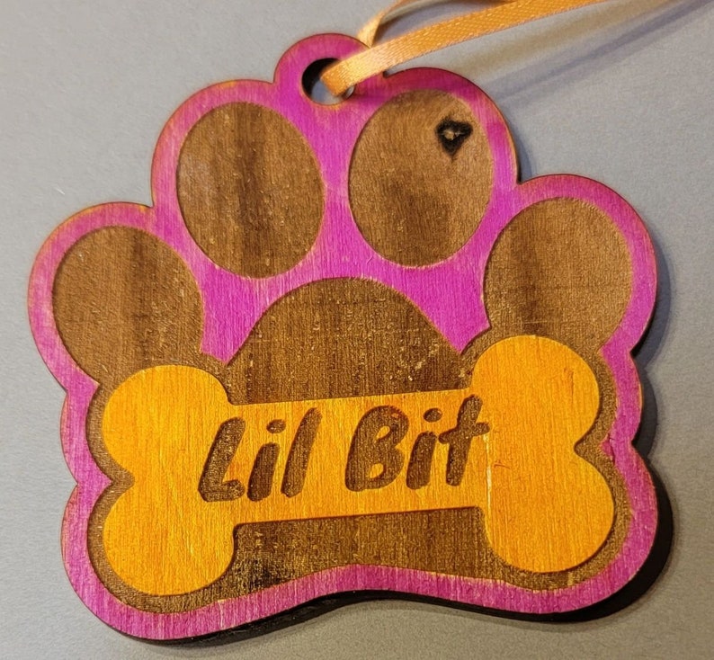 Paw Print With Name Ornament - Etsy