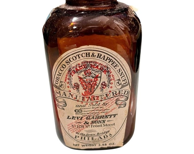 Vintage Levi Garrett & Sons Amber Glass Snuff Bottle With Label - Etsy