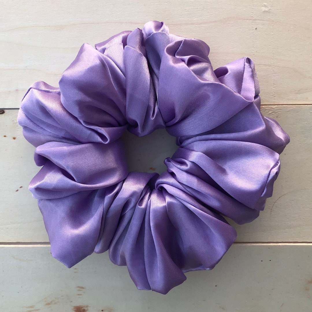 Purple Scrunchie, Purple Satin Scrunchy, Silky Scrunchie, Hair Tie, XXL ...