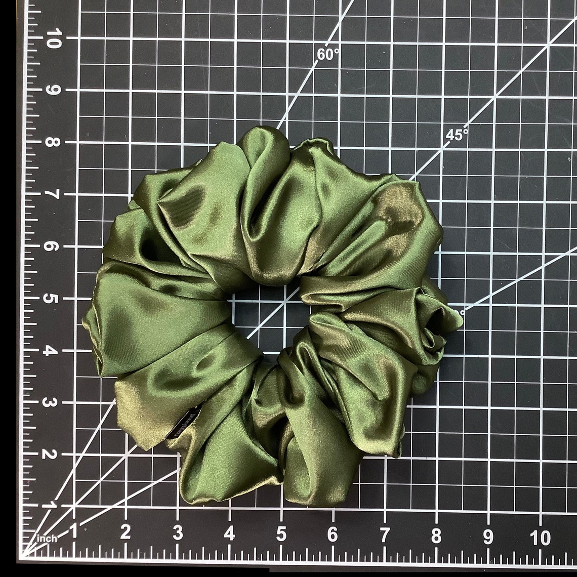 Olive Green Scrunchie, Olive Scrunchie, Satin Scrunchy, Silky Scrunchie ...