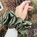 Olive Green Scrunchie, Olive Scrunchie, Satin Scrunchy, Silky Scrunchie ...