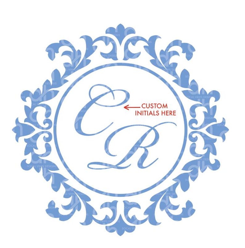 Wedding Monogram SVG, Custom Wedding Logo, Initial Monogram Design, Floor Decal, Printable Logo ...