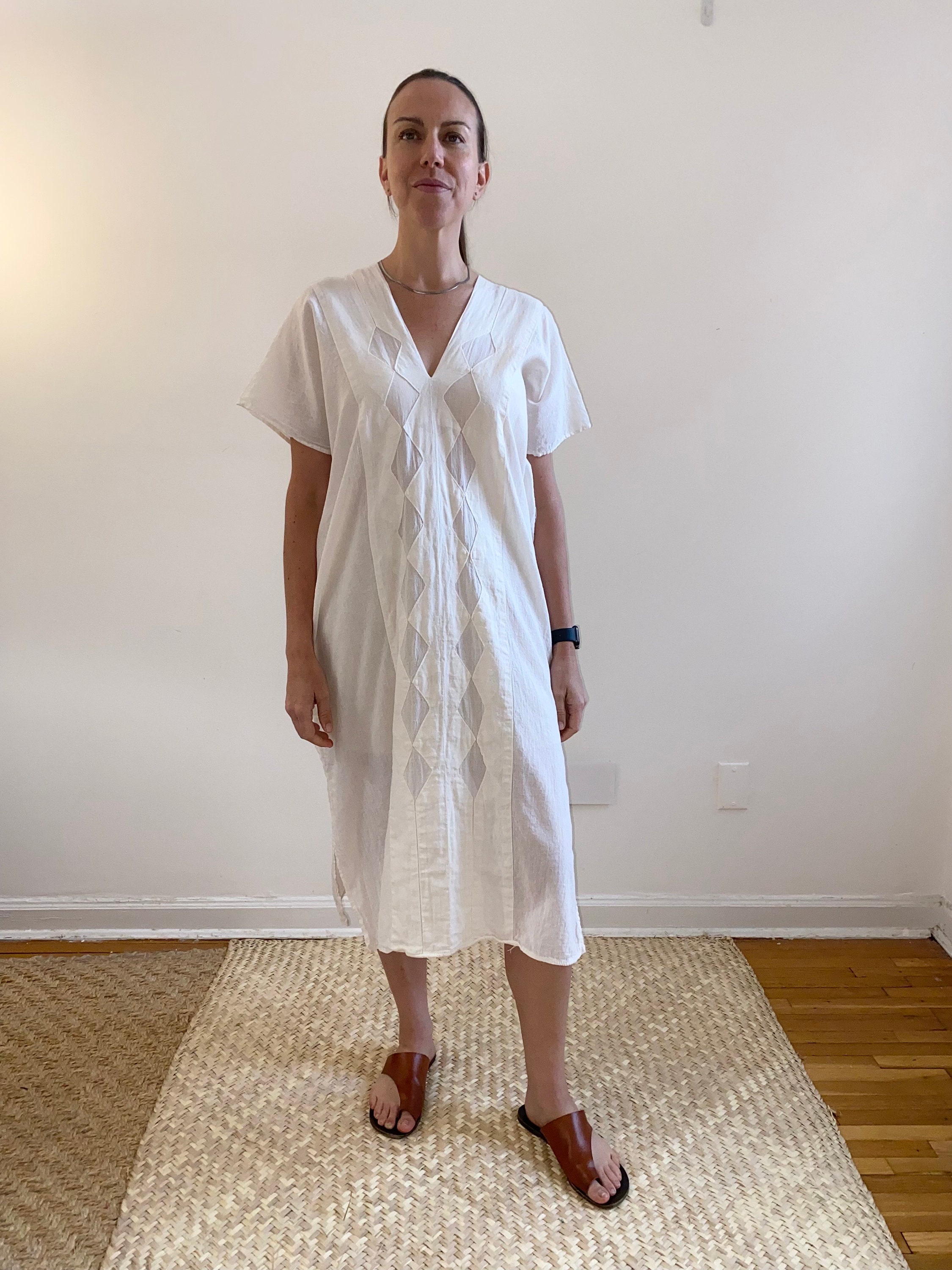 Natural Loose-fit Sheer Huipil Betaza Dress - Oaxaca - 100% Cotton ...