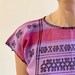 Mexican atla Blouse Size M Hand Woven Borders 100% Cotton Manta Floral ...