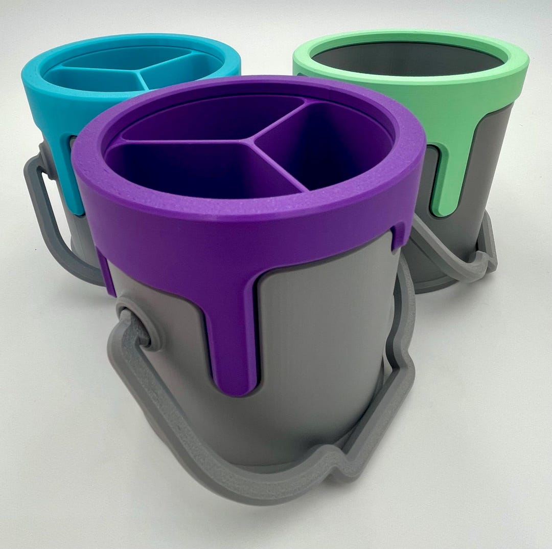 3D Printed Round Drippy Paint Bucket Desk Organizer - Stylish ...