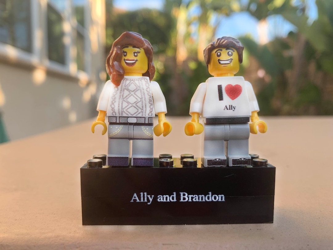 Personalized Minifig Couple Custom Lego Couple Figure With Engraved ...
