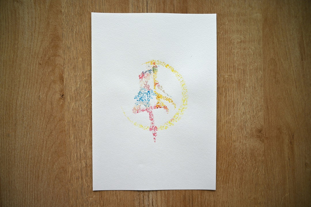 Sailor Moon Splatter Paint Art (7x10) - Etsy