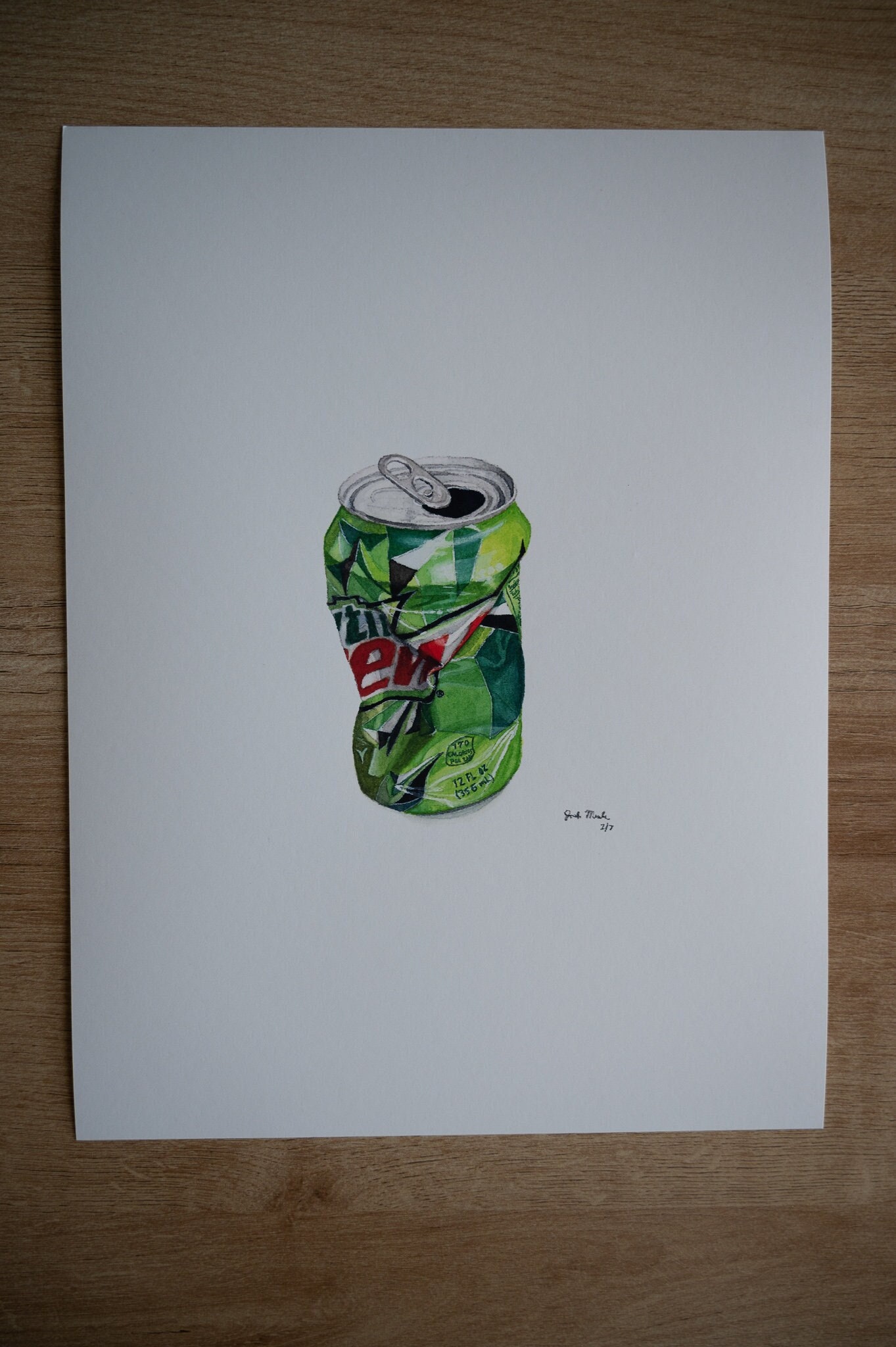 Crushed Soda Can Drawing