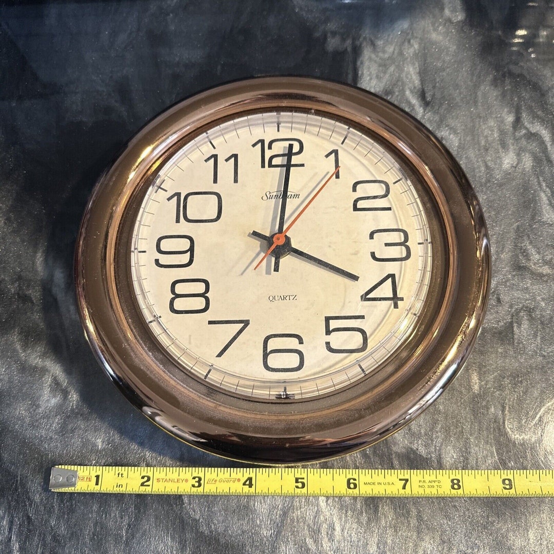 Vintage SUNBEAM Chrome-finish 9 Round Quartz Wall Clock. - Etsy