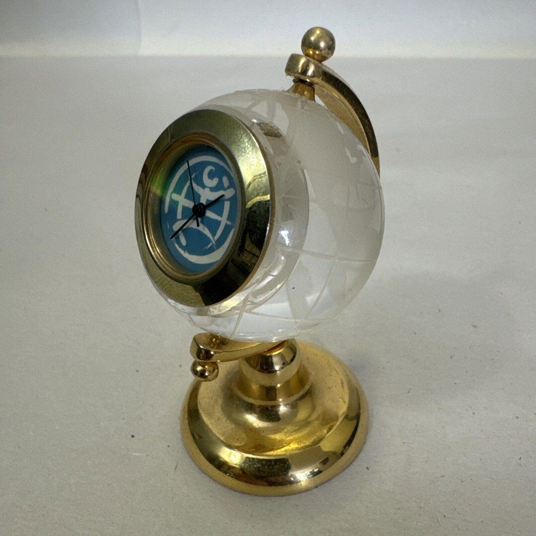 Wm Widdop Globe Miniature Clock/home Office Decorative Clock Ornament ...