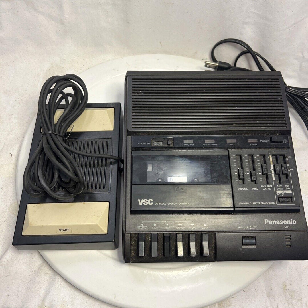 Panasonic RR-830 VSC Cassette Tape Transcriber & Foot Pedal VTG - Etsy