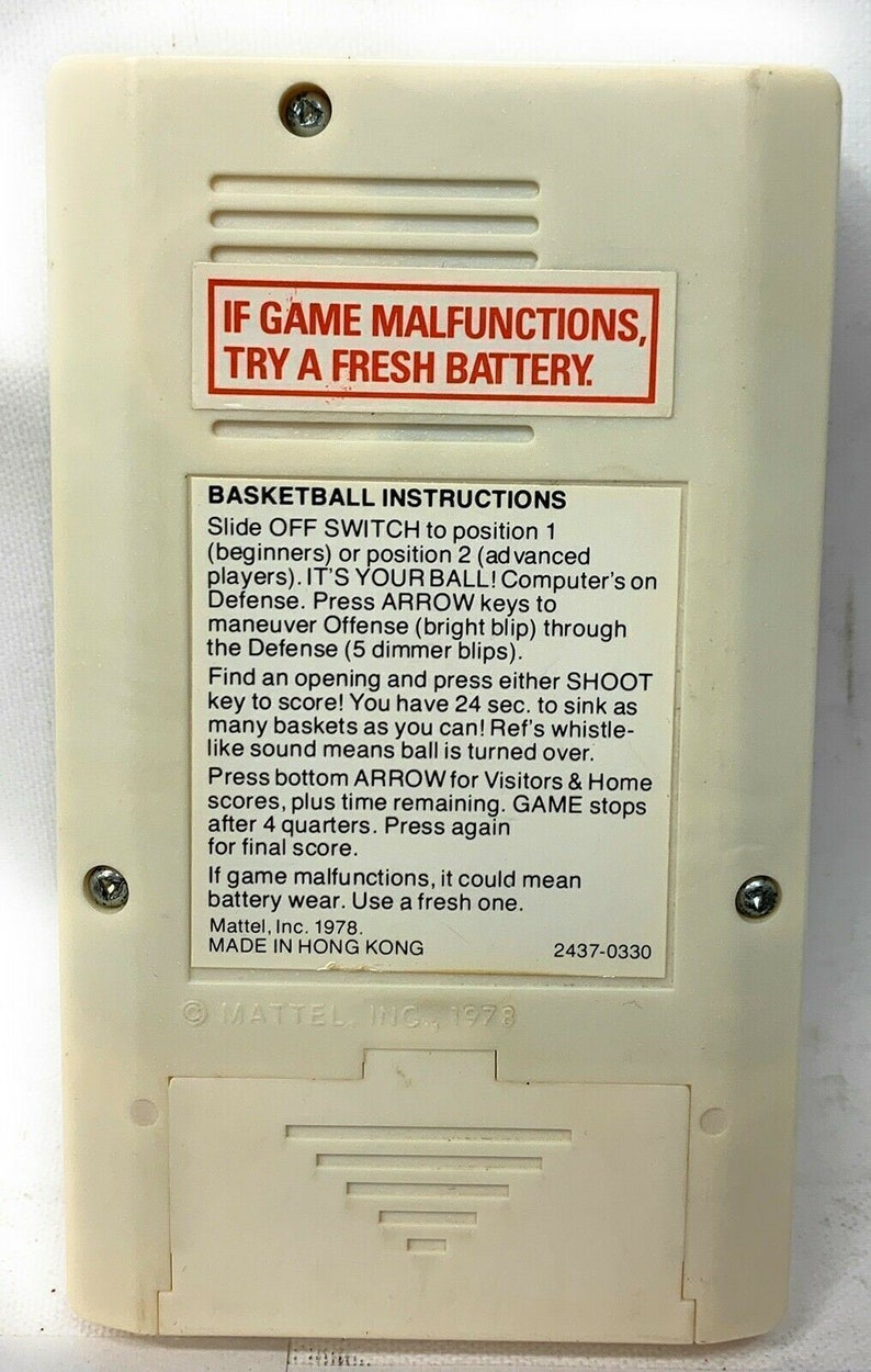 Mattel Handheld Electronic Basketball Game - Etsy