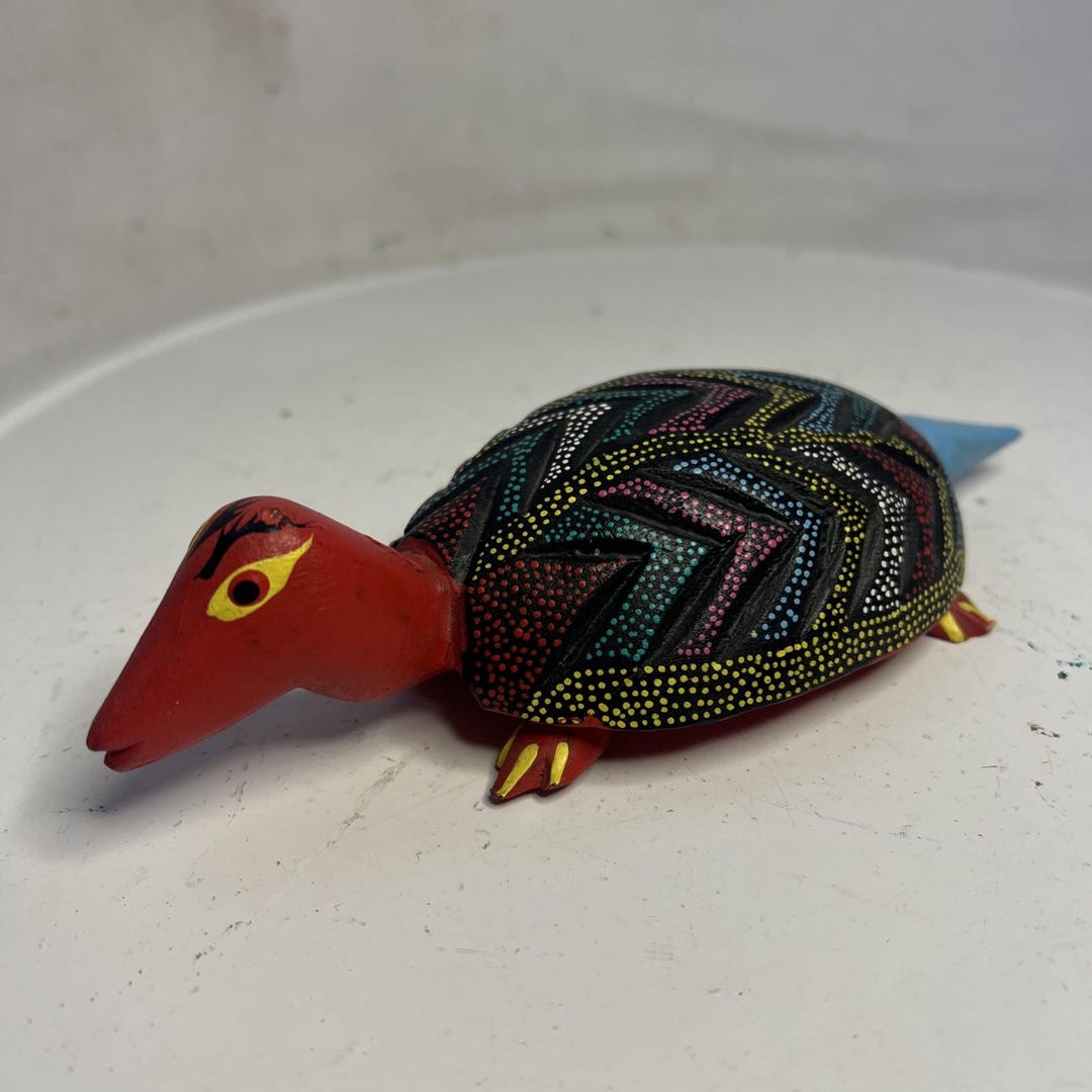 Vintage Mexican Pablo Sosa Hernandez Oaxacan Style Folk Art Wood Turtle ...