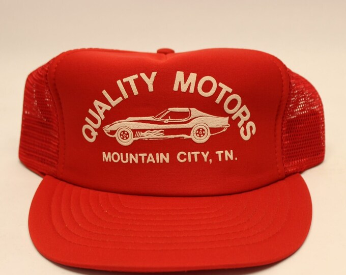 Vintage Quality Motors Red Snapback Trucker Hat Cap by Nissin Cap - Etsy