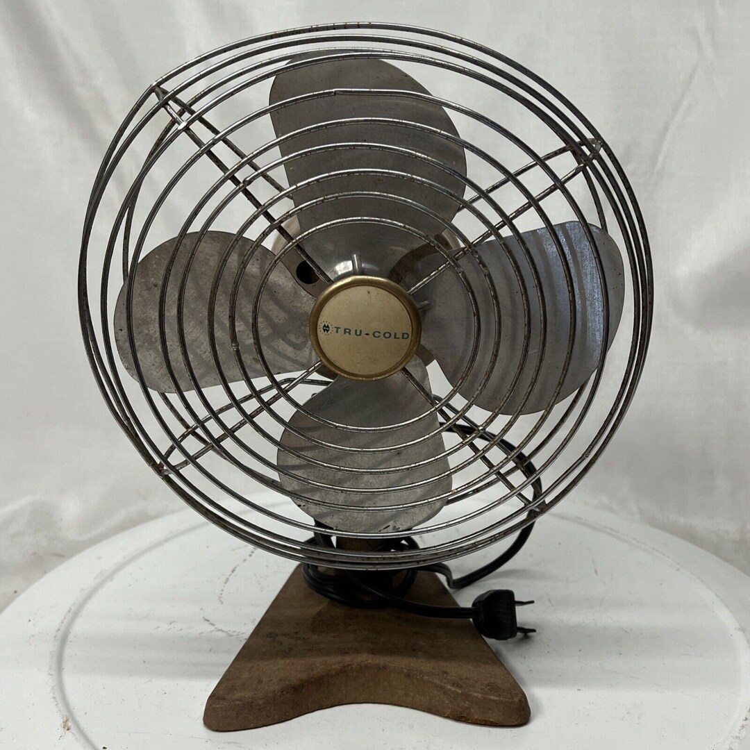 Vintage Montgomery Ward Tru Cold Desk Fan 10 4 Blade Plug N Go 1 ...