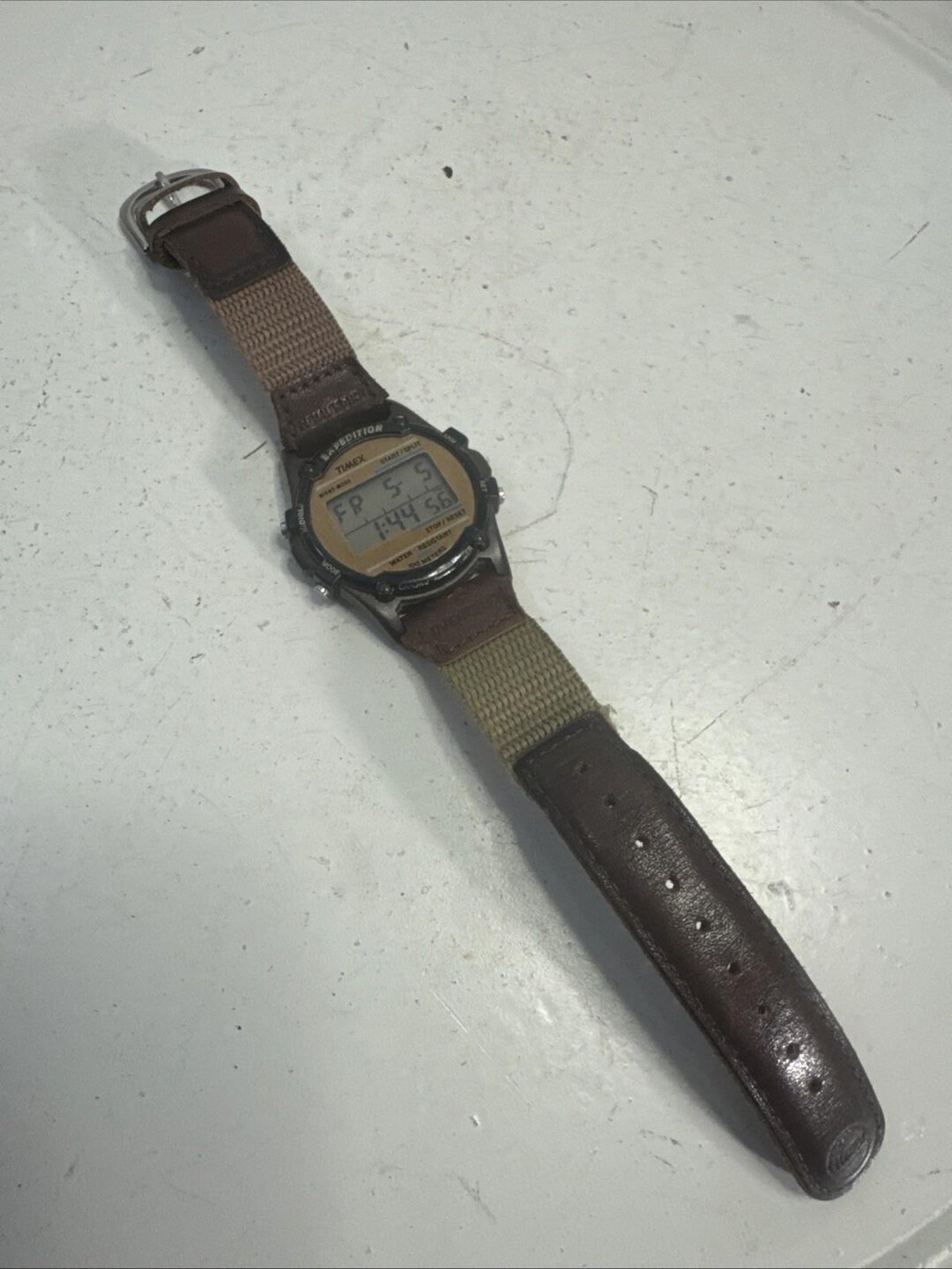 Vintage Timex Expedition 100M Men's Black Brown Digital Watch Band 100M ...