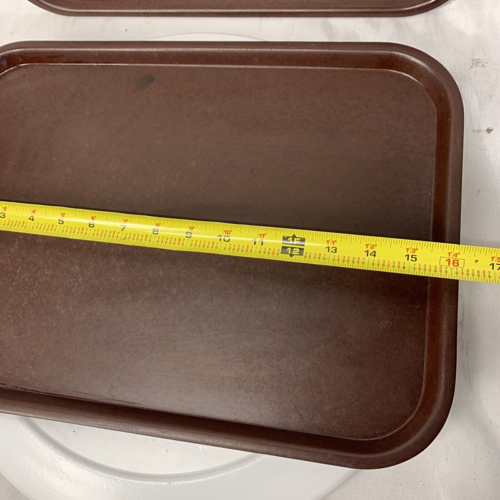 2 Vtg Mcm Silite Fiberglass Brown Lunch Trays Cafeteria Dining Serving ...