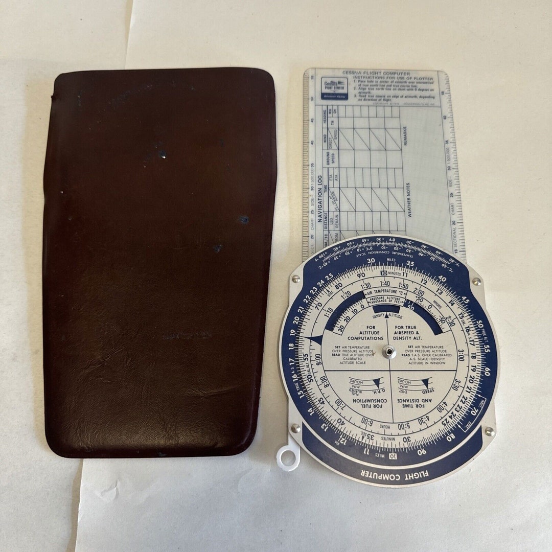 Vintage 1970 Cessna Flight Computer CPC Aircraft Pilot Center With Case ...