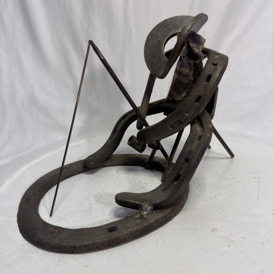 St. Croix Forge Horseshoe Welded Western Sculpture Cowboy Fisherman ...
