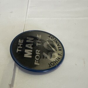C1960s John F. Kennedy Man for the 60s Pinback Button Pin Lenticular ...