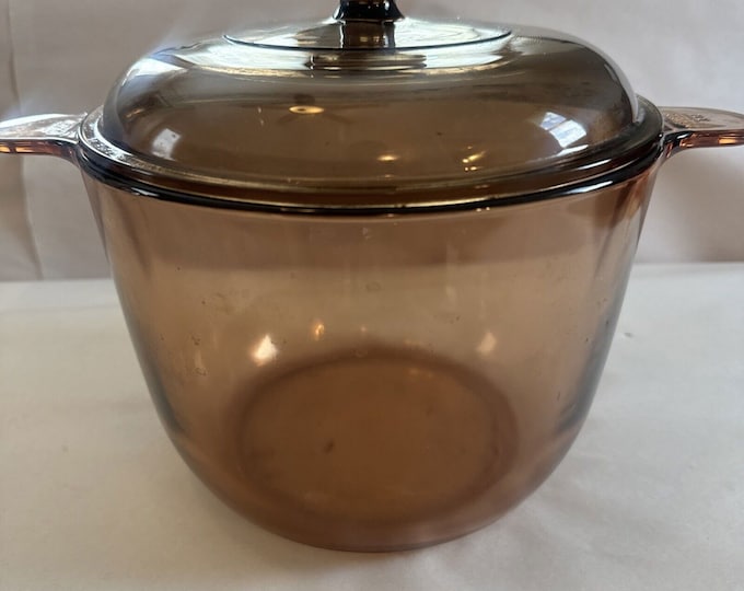 Vision Corning Ware France 3.5L Amber Glass Stock Pot W/ Pyrex V-25-C ...