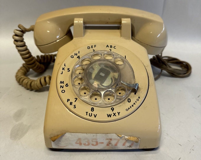Vintage ITT Rotary Telephone Home Desk Phone Beige Tan Retro - Etsy