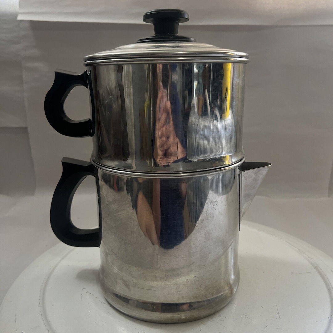 Vintage LIFETIME 10 Cup Drip-o-lator Stainless Steel Coffee Pot Maker ...