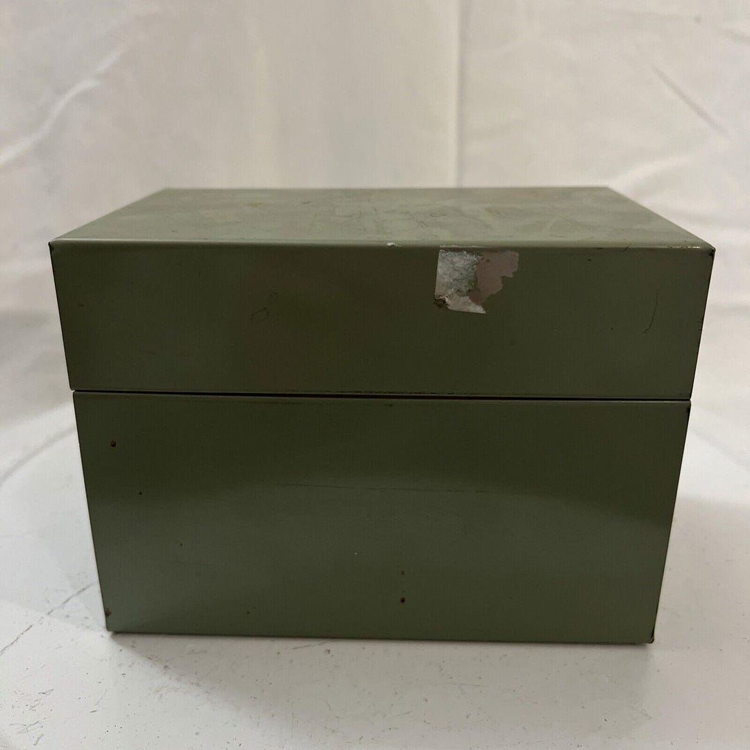 4X 6 Vtg Industrial Metal Index Recipe Card File Box-ohio Art Co Bryan ...