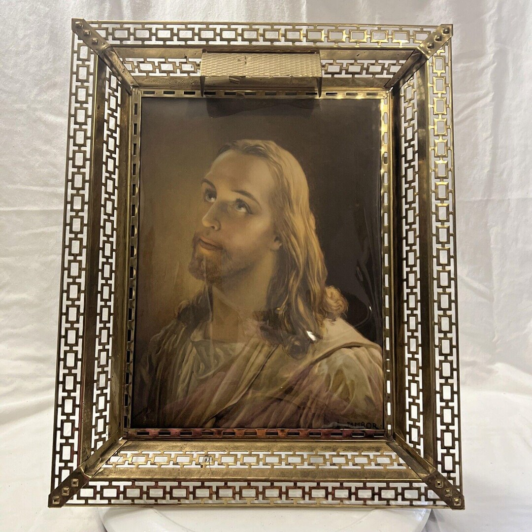 Vintage Lenticular Jesus Metal Light up Frame Electric Light - Etsy