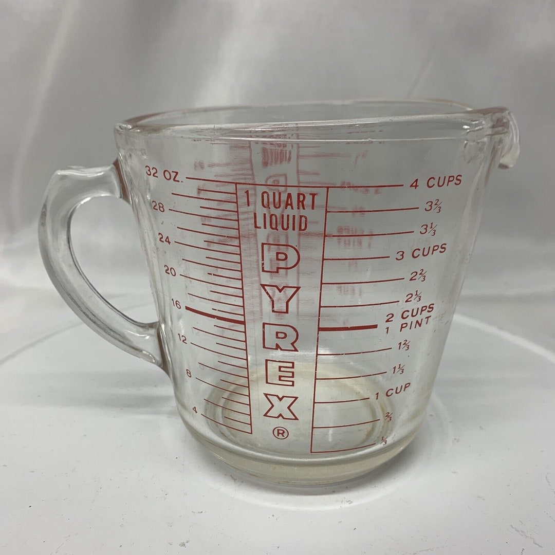 Vintage Red Lettering Pyrex Glass Measuring Cup 4 Cups USA 532 A 37 - Etsy