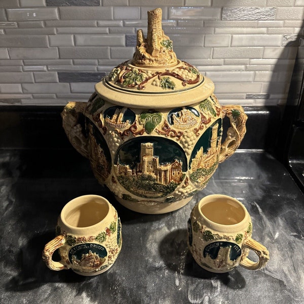 German Castle Punch Bowl - Etsy