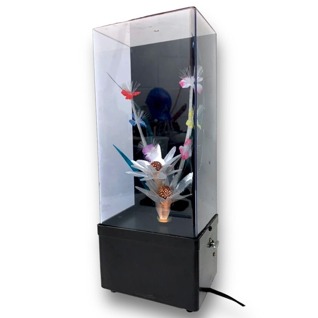 Vintage Color Changing Fiber Optic Lighted Music Box Flower Lamp - Etsy